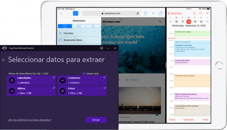 CopyTrans Backup Extractor. Recupera datos de un respaldo