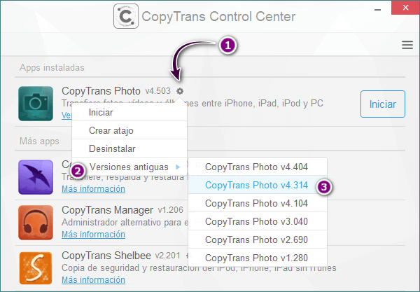 Guía de instalación de todos los programas de CopyTrans